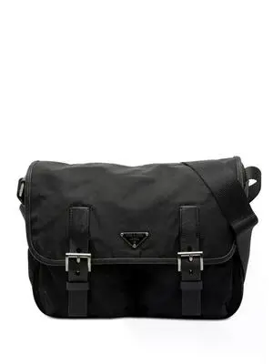 Prada 2000-2013 Tessuto Double Buckle Messenger Crossbody Bag