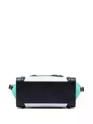 Celine 2015 Nano Tricolor Leather Luggage Satchel - White