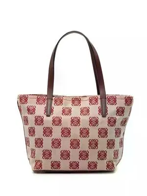 Loewe 2009 Anagram Canvas Tote Bag - Red