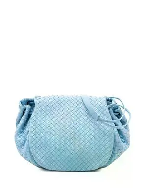 Bottega Veneta 2012-2025 Nappa Intrecciato Flap Crossbody Bag - Blue