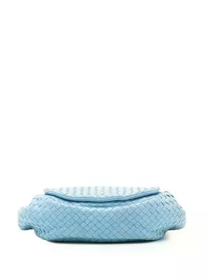 Bottega Veneta 2012-2025 Nappa Intrecciato Flap Crossbody Bag - Blue