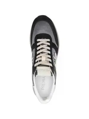 Premiata Mick Suede-panelled Sneakers - Black
