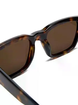 AMI Paris Square-frame Sunglasses With Logo - Brown