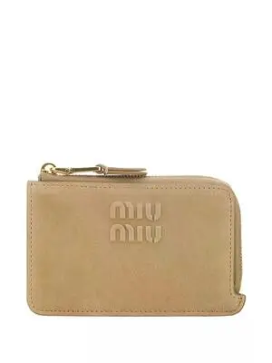 Miu Miu Nappa Leather Envelope Card Holder - Neutrals