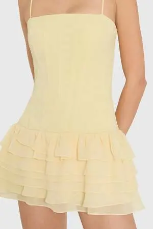Amanda Uprichard Laureline Romper - Cornsilk