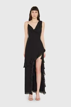 Amanda Uprichard Ella Rose Maxi Dress - Black