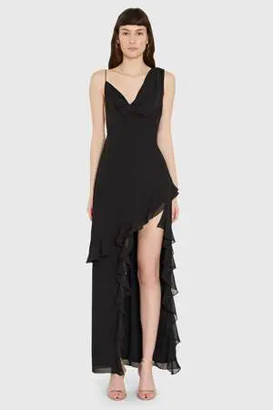 Amanda Uprichard Ella Rose Maxi Dress - Black