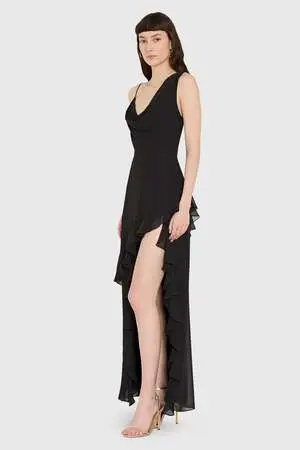 Amanda Uprichard Ella Rose Maxi Dress - Black