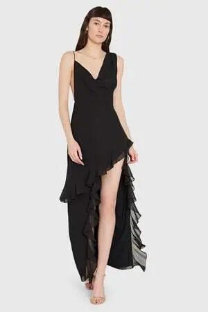Amanda Uprichard Ella Rose Maxi Dress - Black