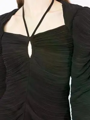 FRAME Gathered Keyhole Tie-neck Top