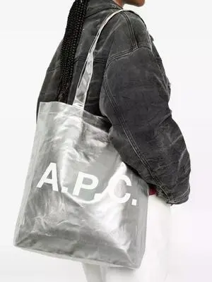A.p.c. Logo-print Tote Bag - Silver