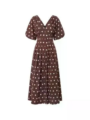 NICHOLAS Polka-dot Maxi Dress - Brown