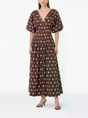 NICHOLAS Polka-dot Maxi Dress - Brown