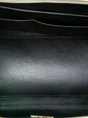Celine 2015 Mini Bicolor Grained Calfskin Belt Bag Satchel - Black