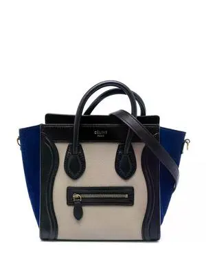 Celine 2003 Nano Tricolor Luggage Satchel - Brown
