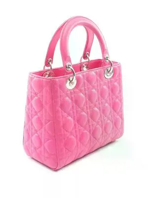 Dior Cannage Lady Medium Satchel - Pink
