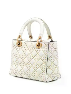 Dior 2018 Medium Lambskin Studded Lady Satchel