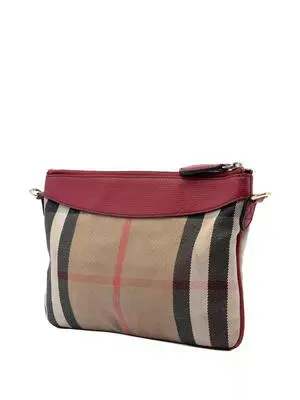 Burberry House Check Canvas Derby Peyton Crossbody Bag - Brown