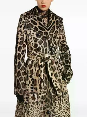 Dolce & Gabbana Leopard-print Trench Coat