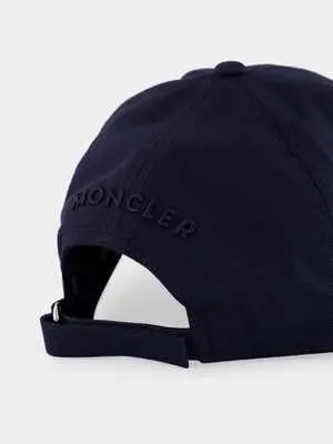 Moncler Cotton Gabardine Baseball Cap - Blue