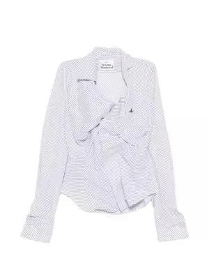 VIVIENNE WESTWOOD Striped Draped Shirt - White