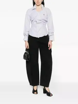 VIVIENNE WESTWOOD Striped Draped Shirt - White