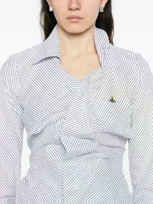VIVIENNE WESTWOOD Striped Draped Shirt - White