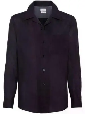Brunello Cucinelli Notched-collar Linen Shirt