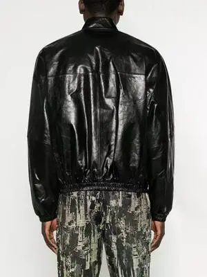 PURPLE BRAND Leather Zip Jacket