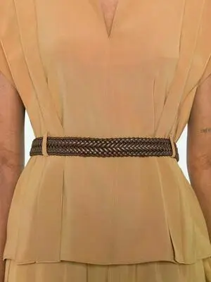Max Mara Mxmabete Belted V-neck Top - Neutrals