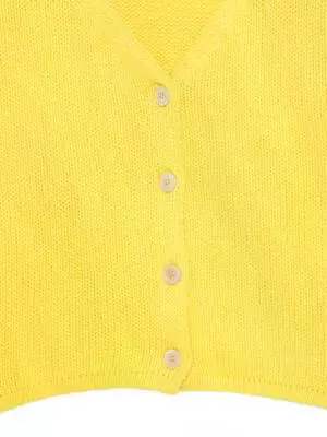 Incentive! Cashmere V-neck Button Cashmere Cardigan - Yellow