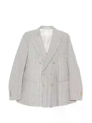 Eleventy Striped Double-breasted Blazer - Blue