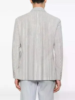 Eleventy Striped Double-breasted Blazer - Blue