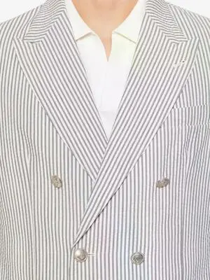 Eleventy Striped Double-breasted Blazer - Blue