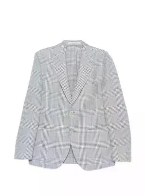 Eleventy Checked Single-breasted Blazer - Blue