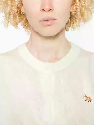 Maison Kitsuné Fox-motif Cardigan - Neutrals