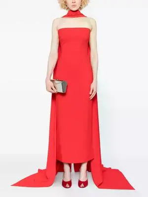 Solace London The Martine Draped Midi Dress - Red