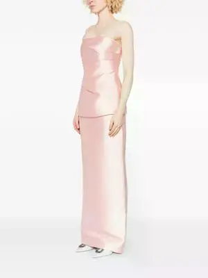 Solace London Lucille Draped Strapless Maxi Dress