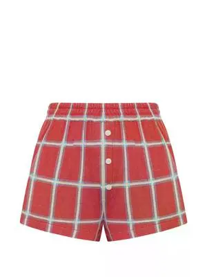 Guest In Residence Checked Shorts With Button Detail