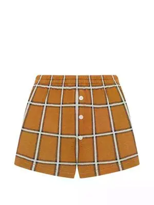 Guest In Residence Plaid Button Shorts - Brown