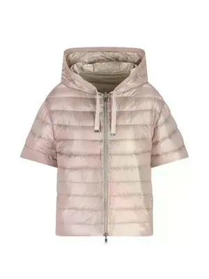 Herno Short-sleeve Hooded Quilted Coat - Pink