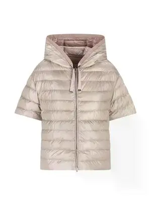 Herno Short-sleeve Hooded Quilted Coat - Pink