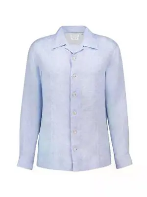 Brunello Cucinelli Buttoned Linen Shirt - Blue