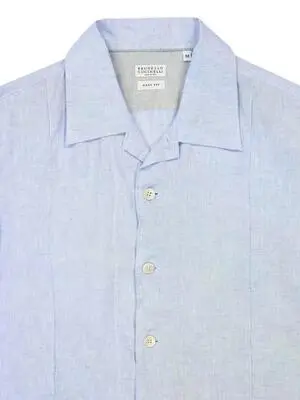 Brunello Cucinelli Buttoned Linen Shirt - Blue