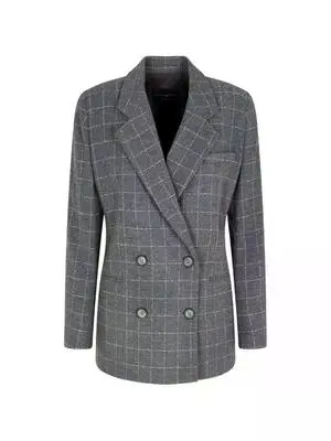 Emporio Armani Checked Double-breasted Blazer