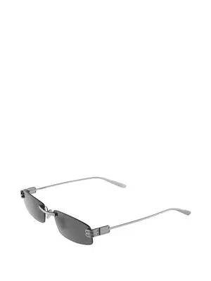 Balenciaga Rectangle-frame Sunglasses - Silver