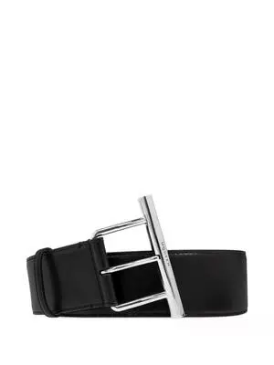 Alexander McQueen T-bar Belt With Engraved Logo - Black