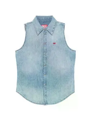 DIESEL® Sleeveless Denim Shirt - Blue