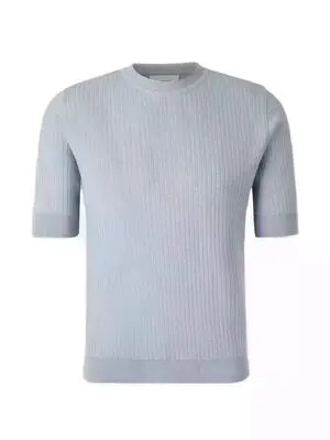 LARDINI Ribbed Knit T-shirt - Blue
