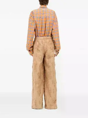 MSGM Wide-leg Distressed Trousers